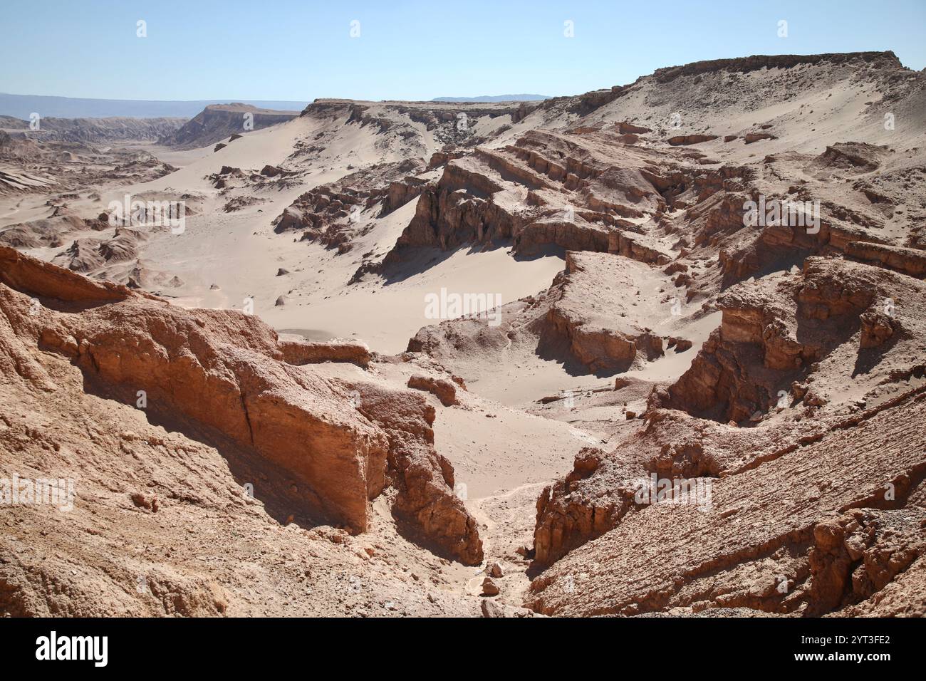 The canyons, dunes, ridges and ravines of the Valley of the Moon (Valle ...