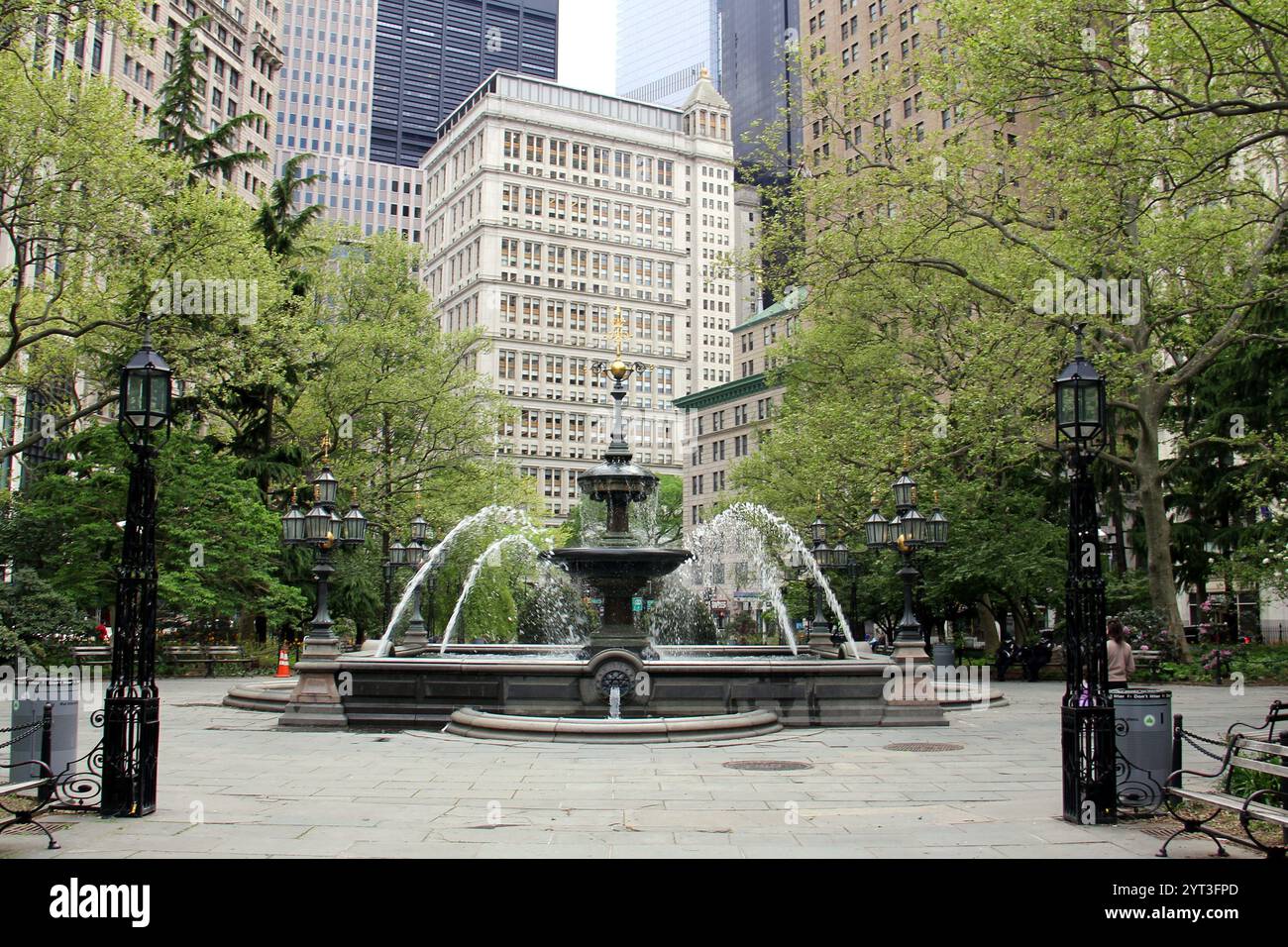 Water fountain in the City Hall Park, designed by Jacob Wrey Mould ...