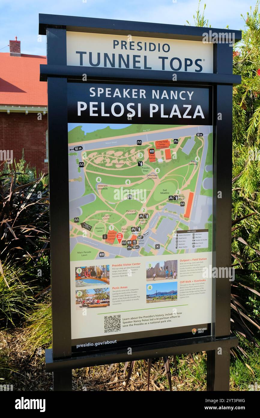 Map of The Presidio Tunnel Tops area at Speaker Nancy Pelosi Plaza; San ...