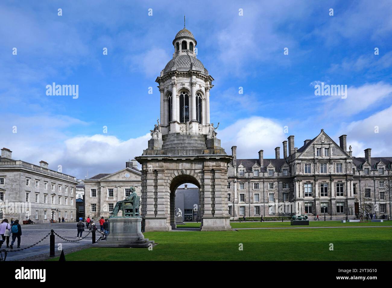 Central campus of Trinity College, University of Dublin, with the ...