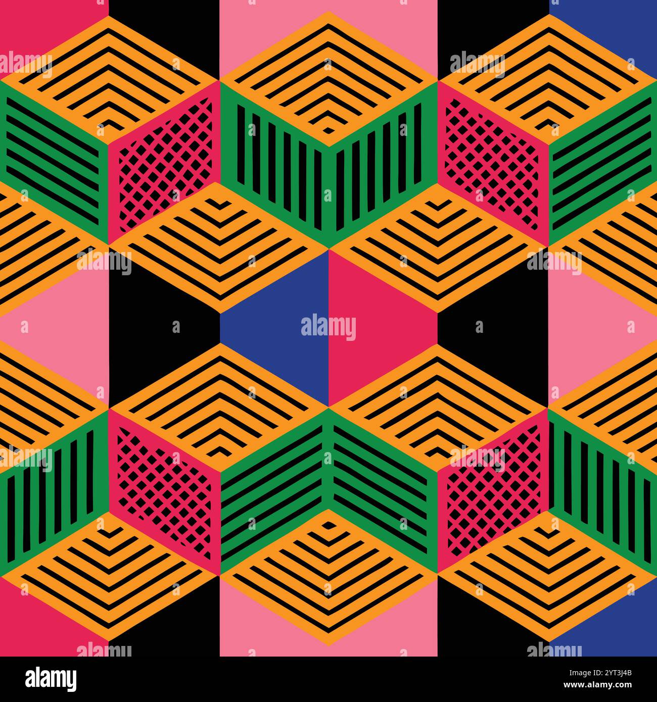 Vibrant Geometric Cube Pattern Vector Art Illustration for Packaging ...