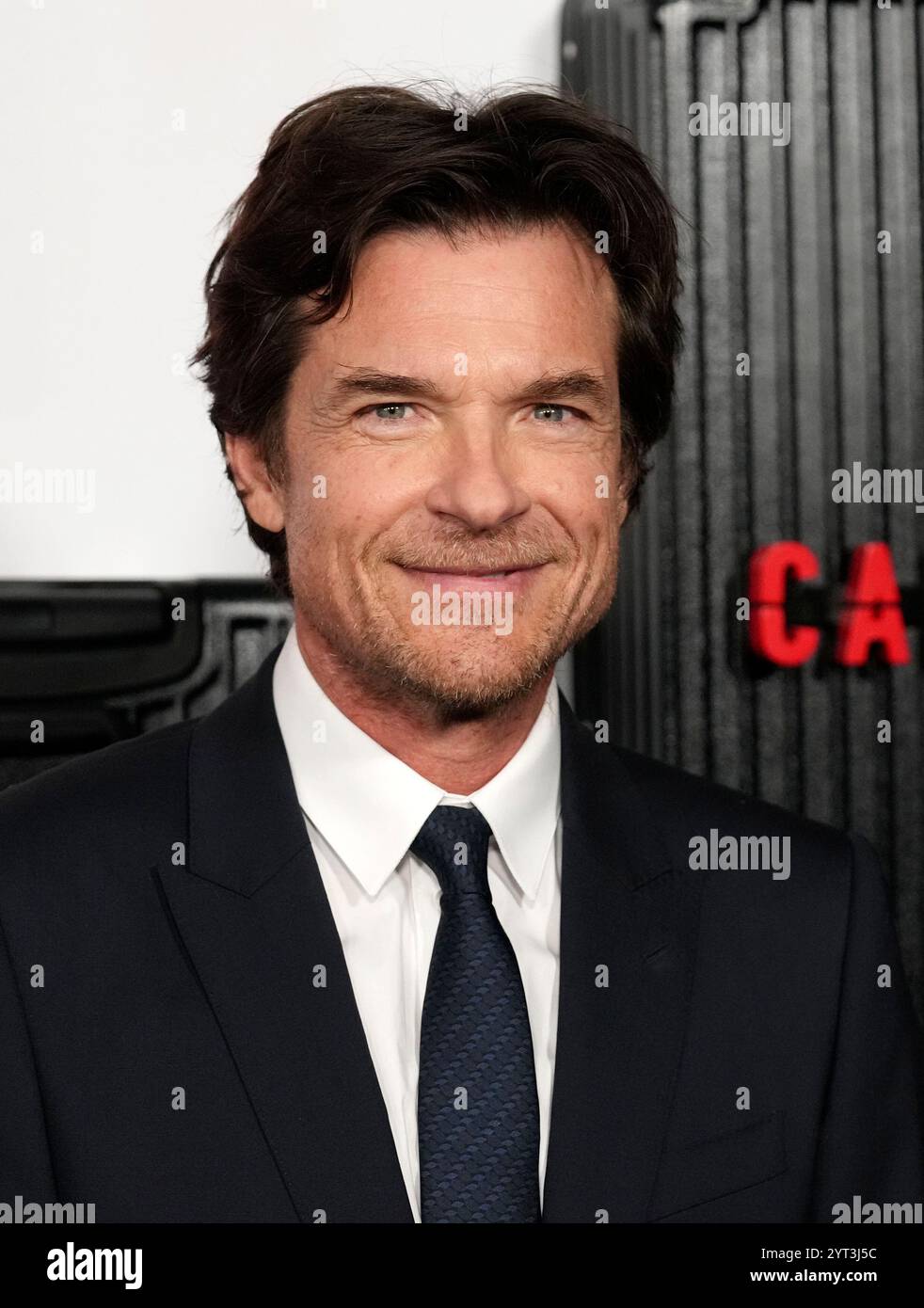 Jason Bateman poses at the premiere of the film "Carry-On" on Thursday ...