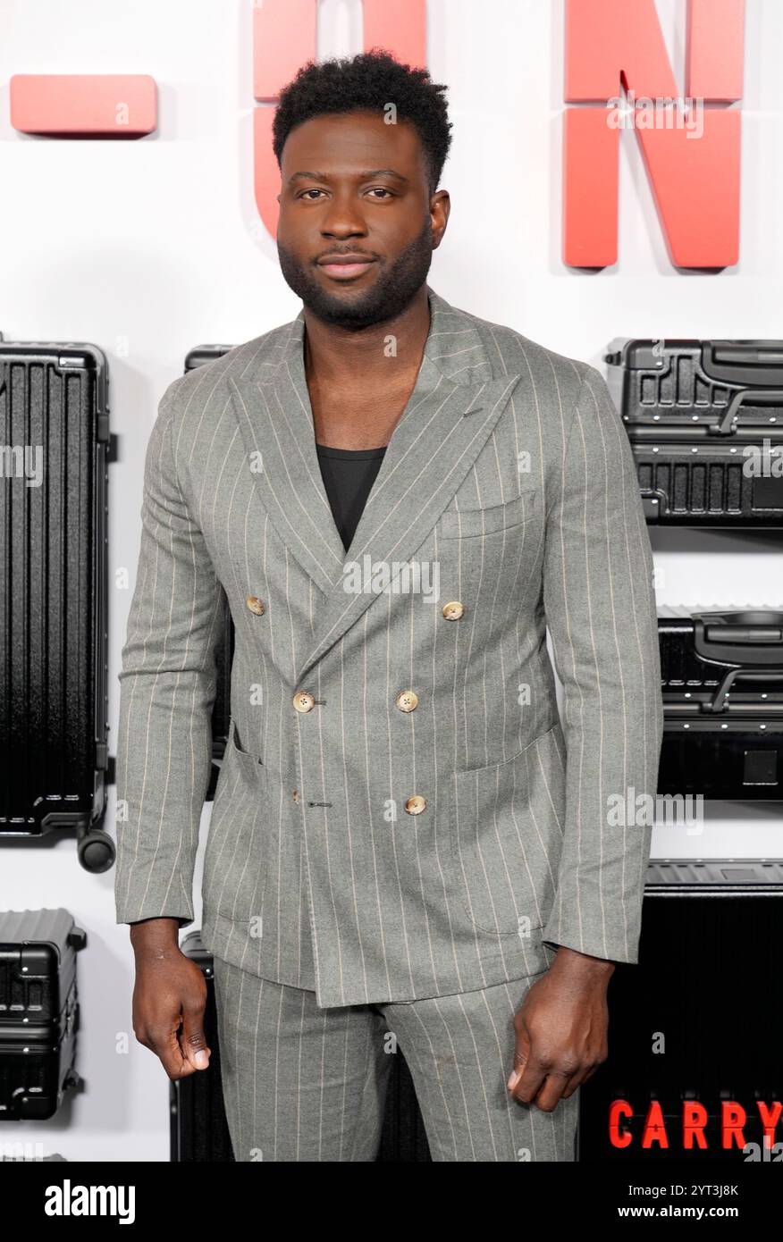 Sinqua Walls poses at the premiere of the film "Carry-On" on Thursday ...