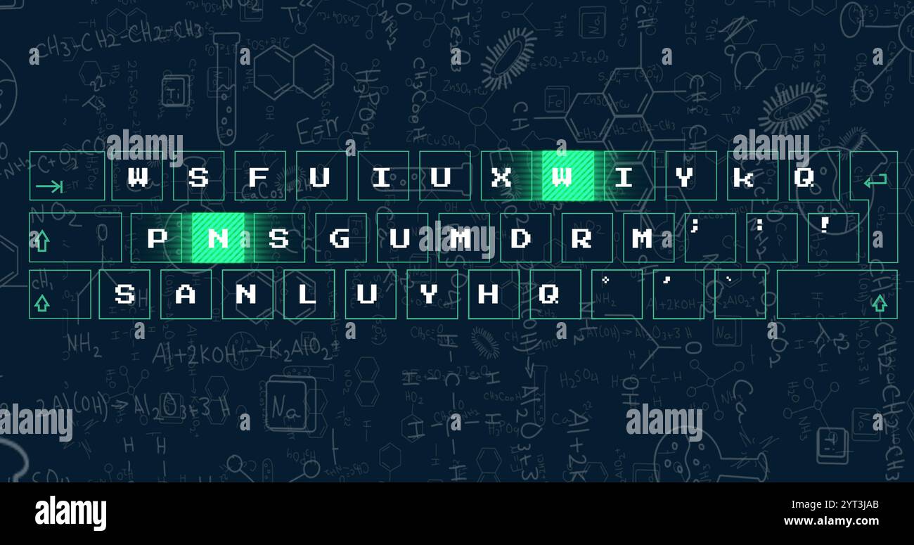 Image of keyboard over mathematical equations Stock Photo - Alamy