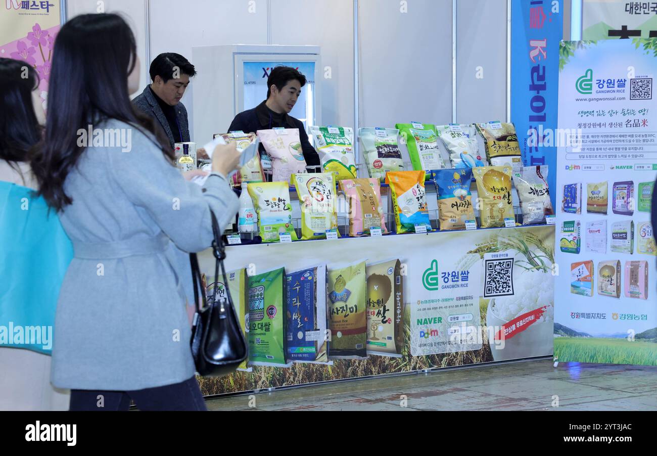 06th Dec, 2024. Korean rice show People visit a Korean rice booth of ...