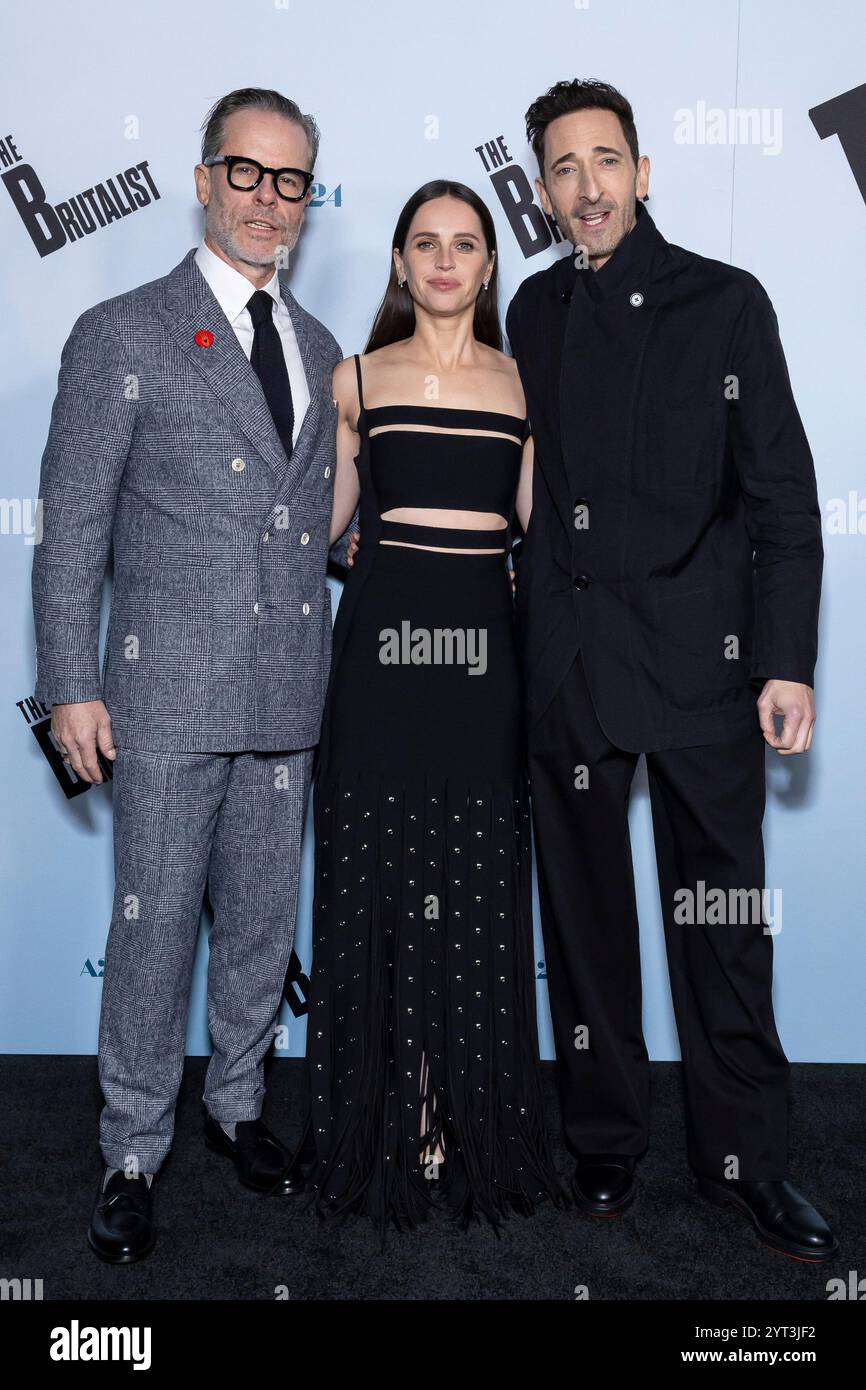 Los Angeles, USA. 05th Dec, 2024. Guy Pearce, Felicity Jones and Adrien Brody attend the ...