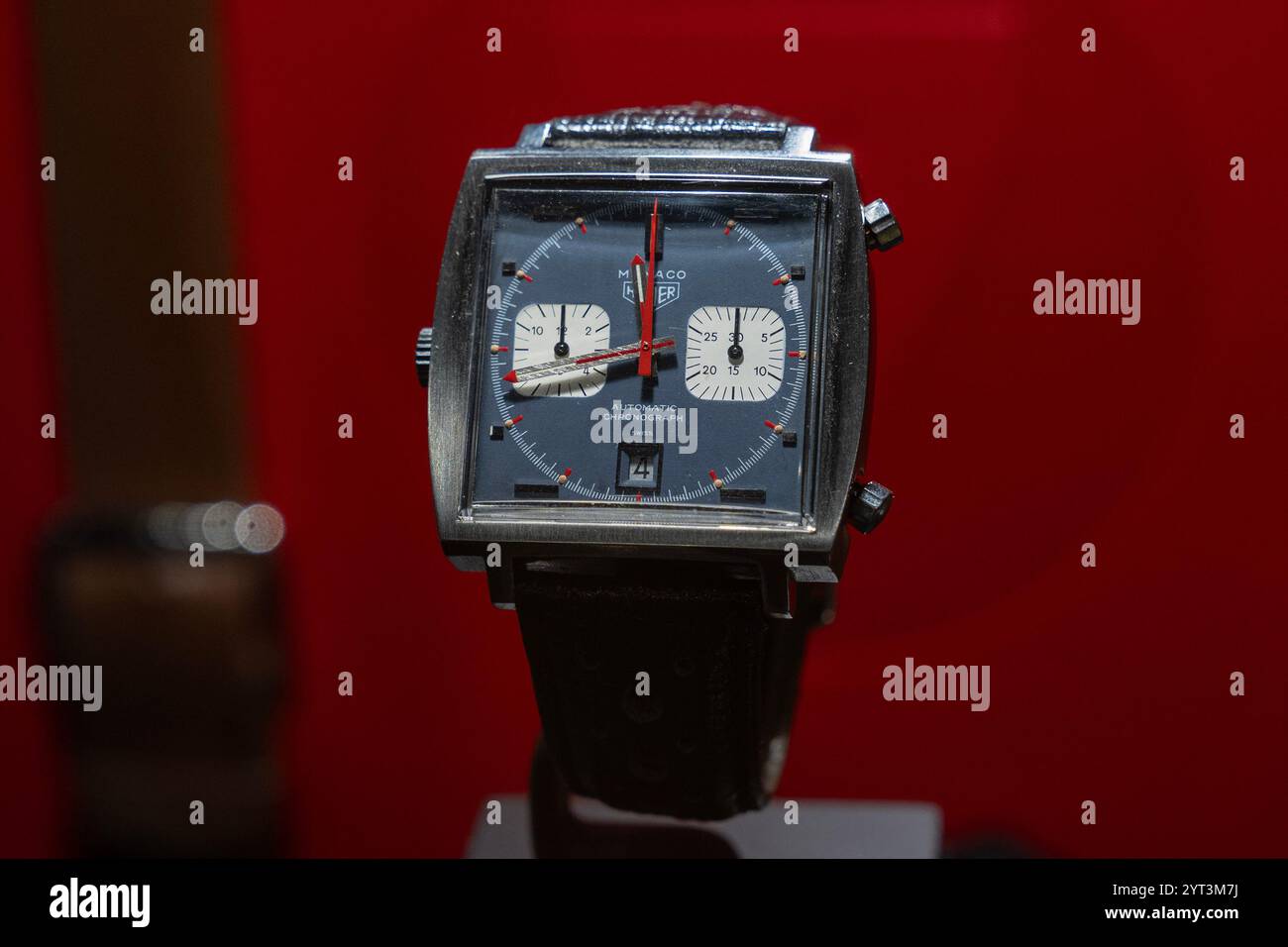New York, NY, USA, 5 December 2024: A Heuer Monaco wrist watch ...