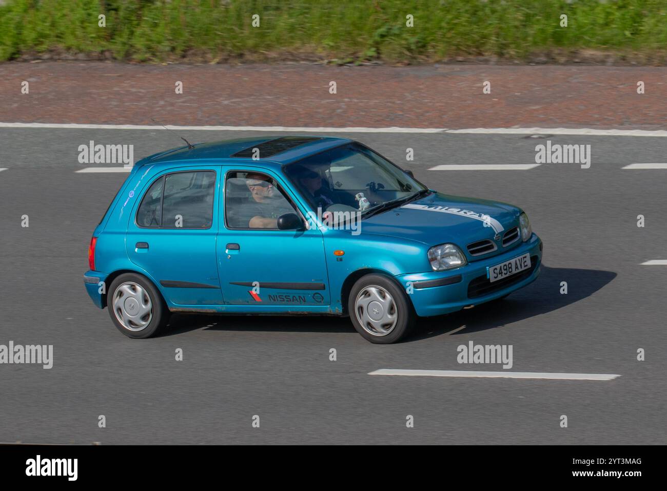 1998 90s nineties Blue Nissan Micra GX, Nissan March supermini car (B ...