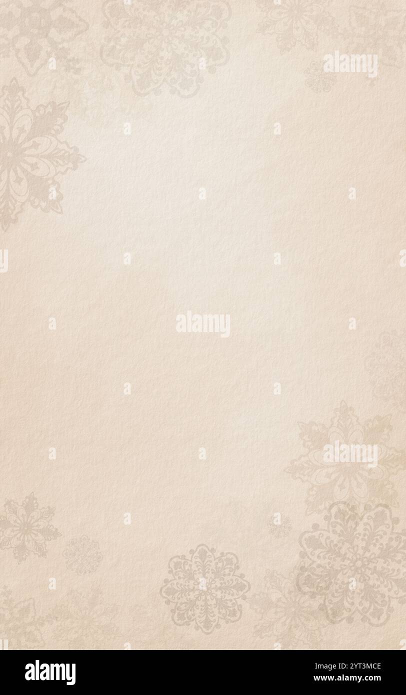 Vintage Christmas rectangular template with openwork airy snowflakes ...