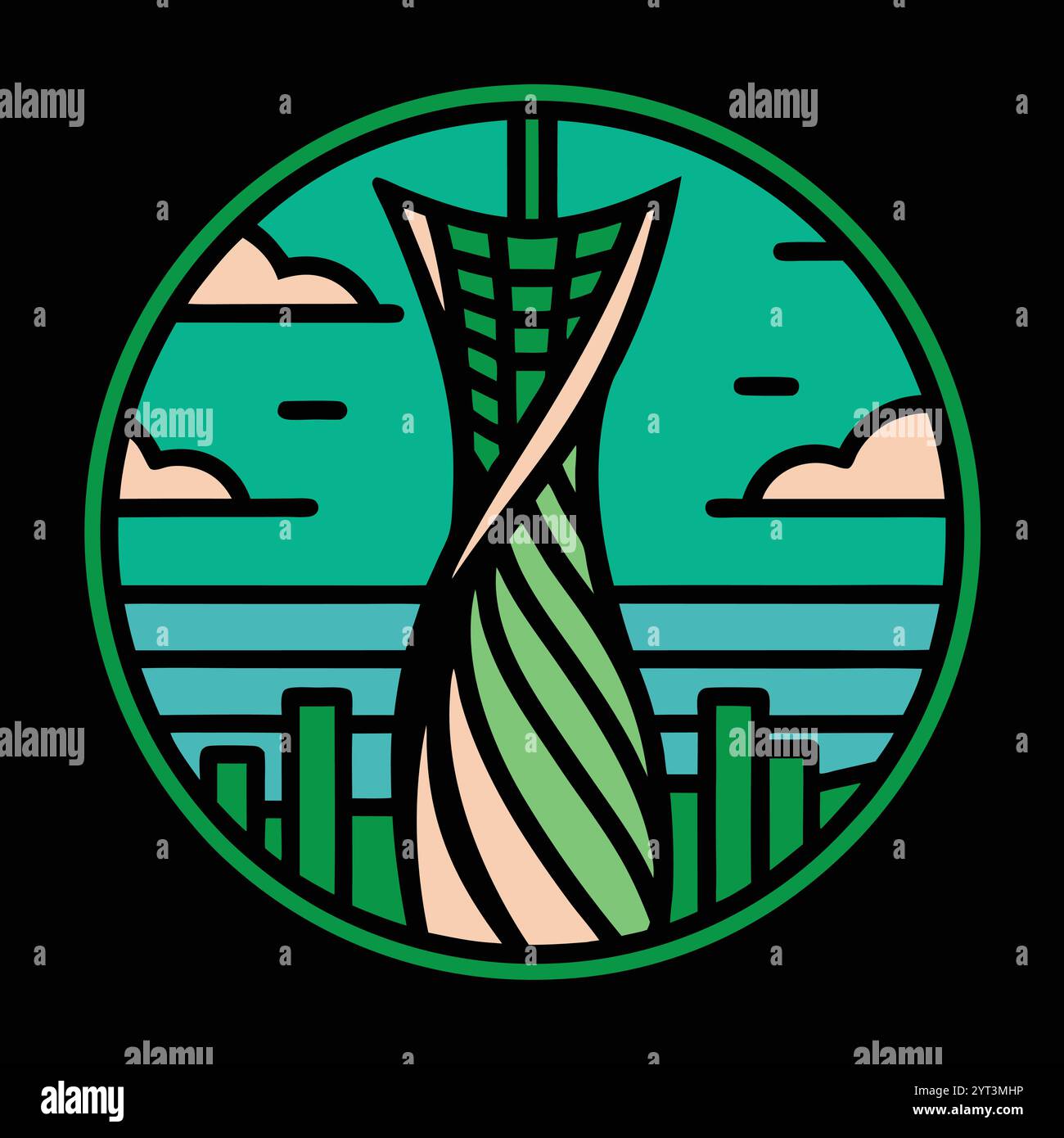 Modern Architectural Building Vector Illustration Printable Design ...