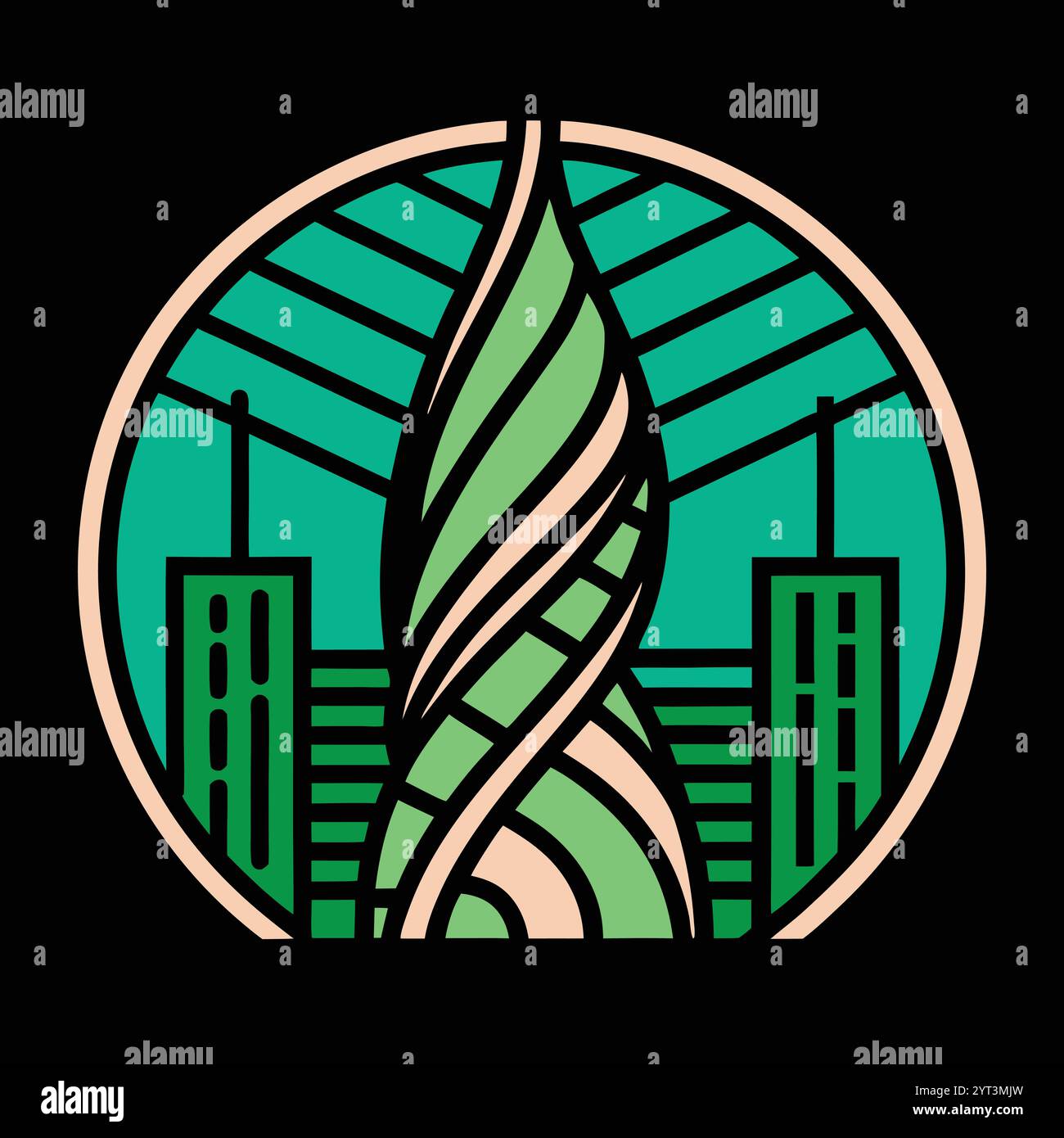 Modern Architectural Building Vector Illustration Printable Design ...