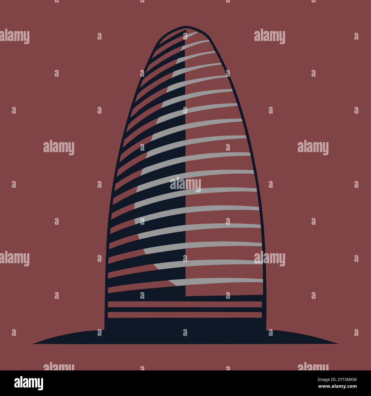 Modern Architectural Building Vector Illustration Printable Design ...