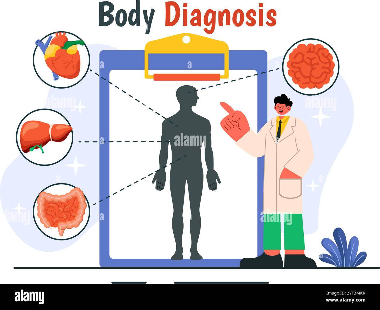 Body Diagnosis Vector Illustration featuring an X-ray Machine and MRI ...