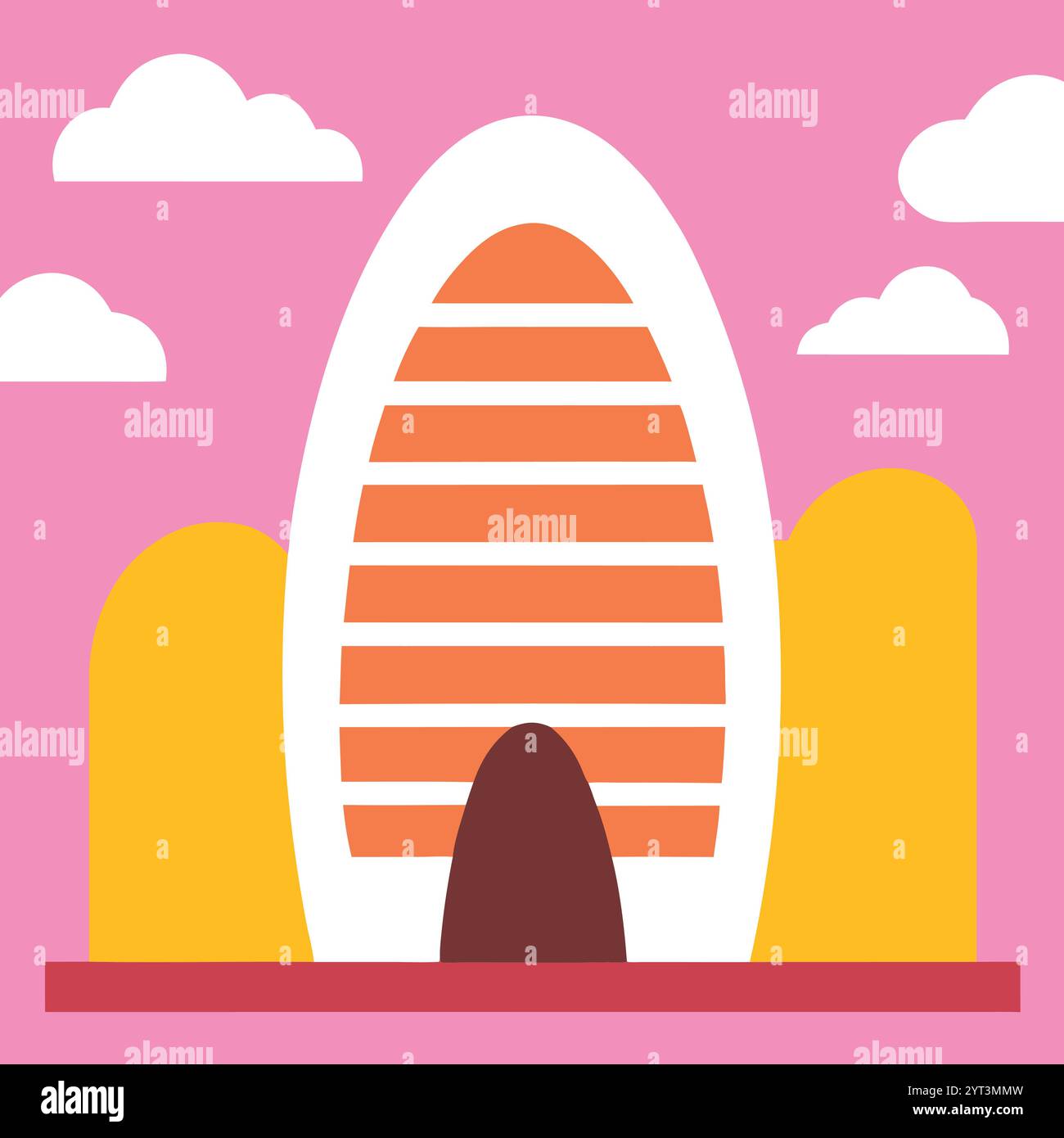 Modern Architectural Building Vector Illustration Printable Design ...