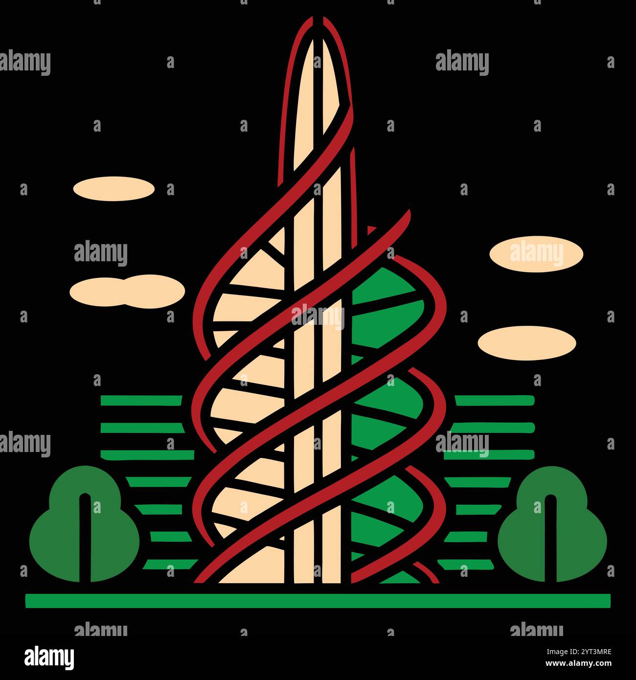 Modern Architectural Building Vector Illustration Printable Design ...