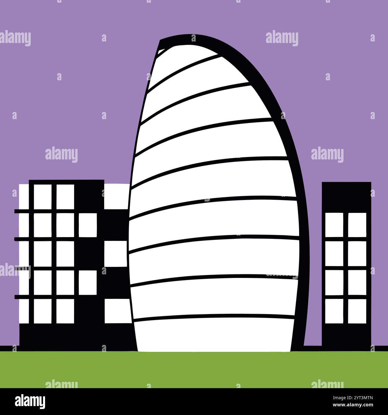 Modern architectural building vector illustration showcasing clean ...