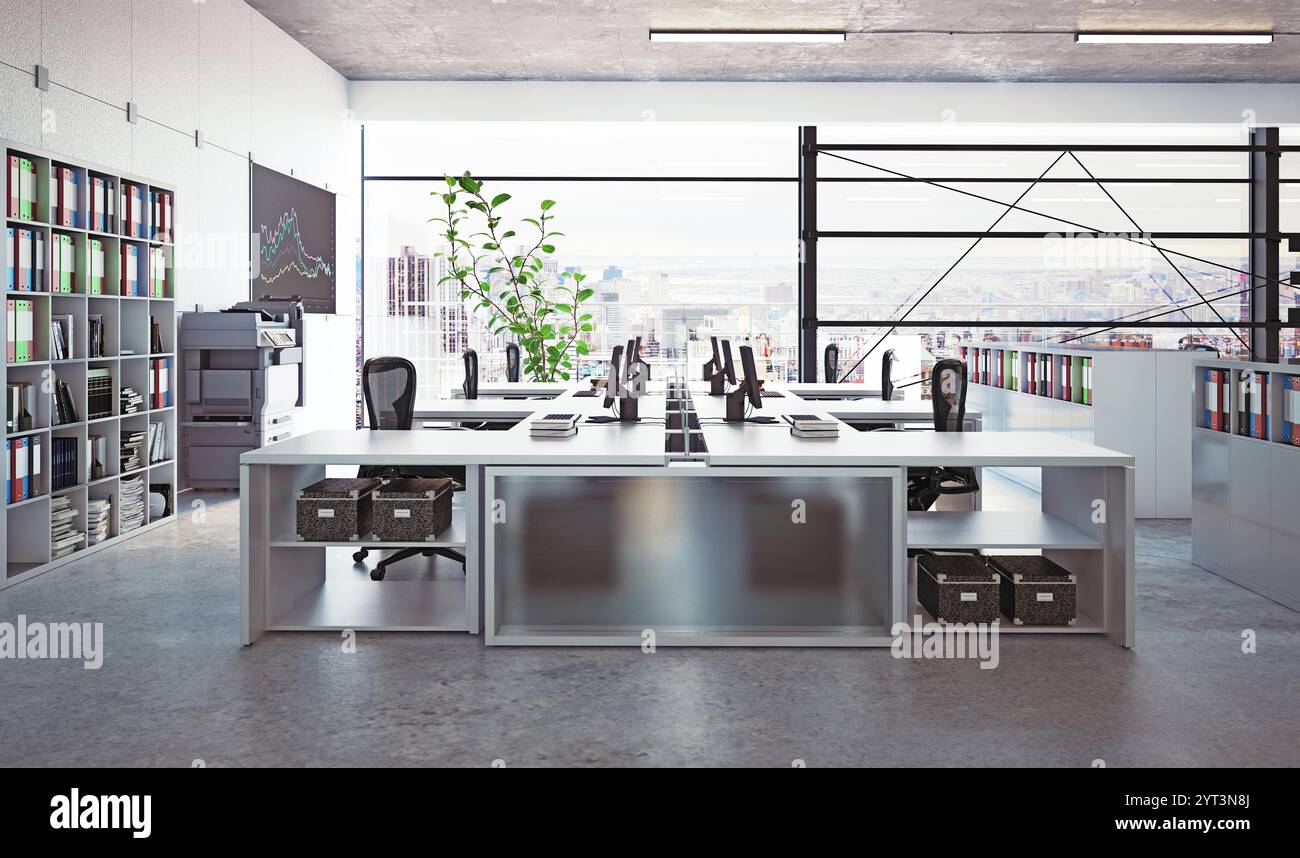 modern office interior, 3d rendering business concept design Stock ...