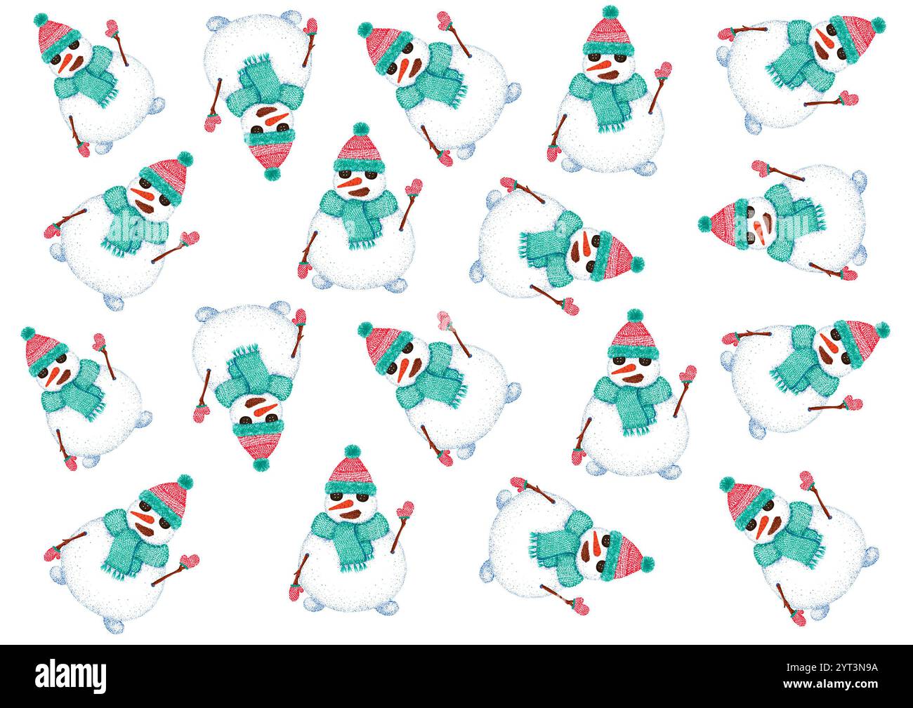 Snowman dressed in knitted Cut Out Stock Images & Pictures - Alamy