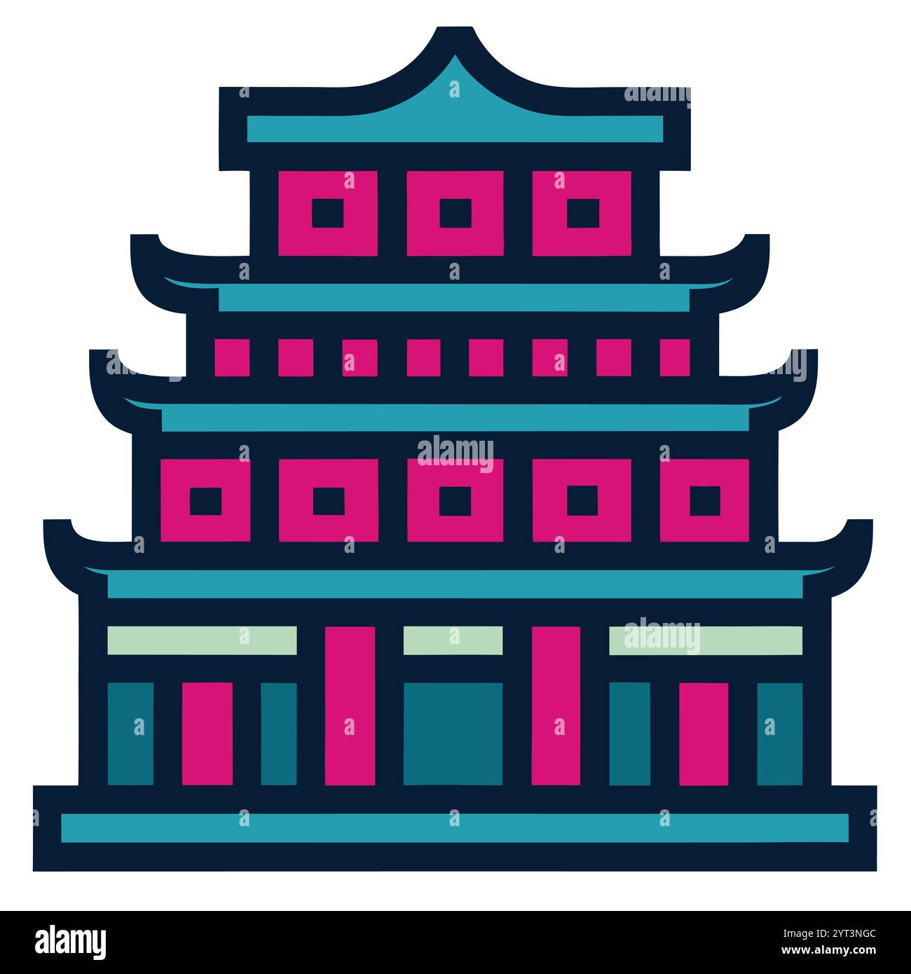 Traditional Asian Pagoda Vector Illustration - Vibrant and Detailed ...