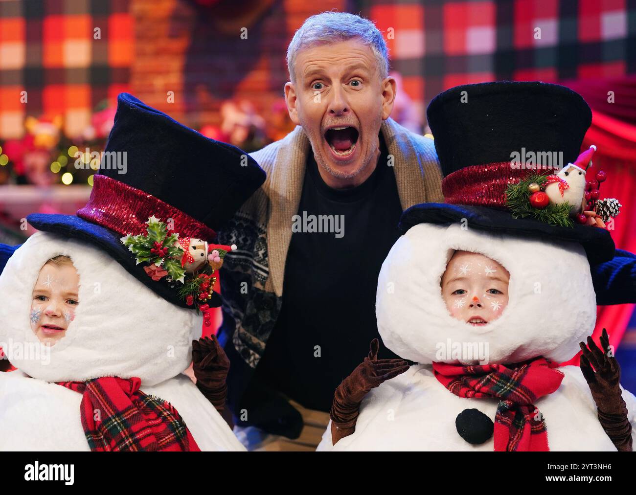 Host of The Late Late Show Patrick Kielty with Tara Dowling (5), left ...
