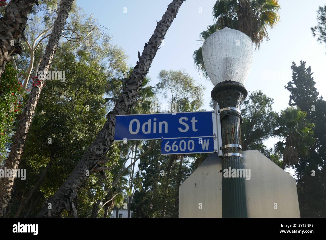 Los Angeles, California, USA 5th December 2024 Odin Street Sign in ...
