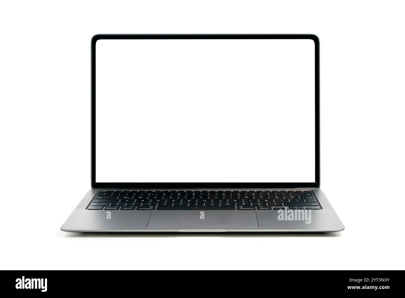 Front view of laptop isolated on white background Stock Photo - Alamy
