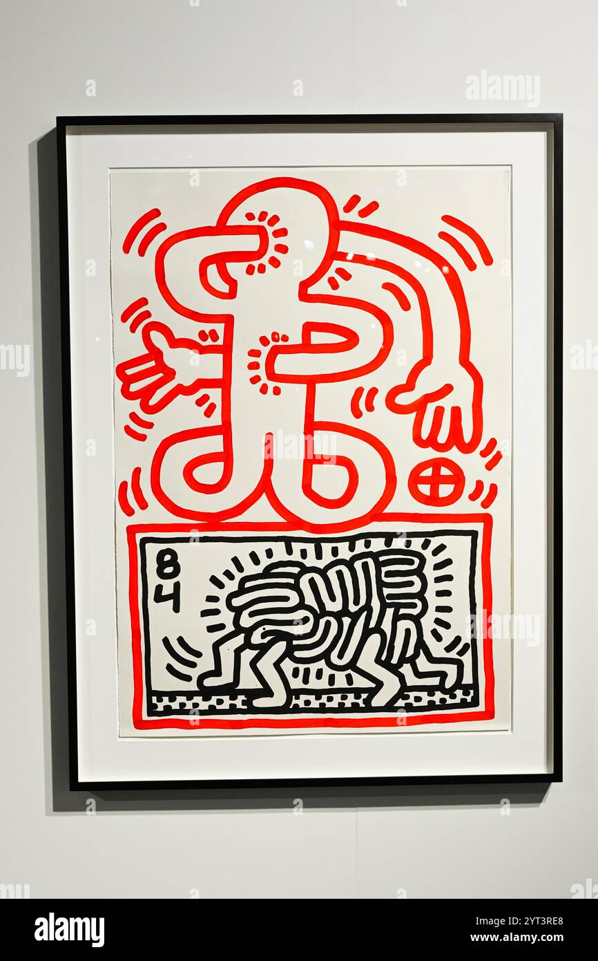 Artwork by Keith Haring is seen on display at day 2 of Art Basel on ...