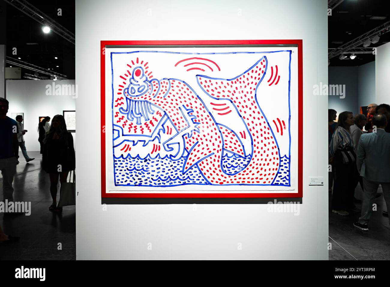 Artwork by Keith Haring is seen on display at day 2 of Art Basel on ...