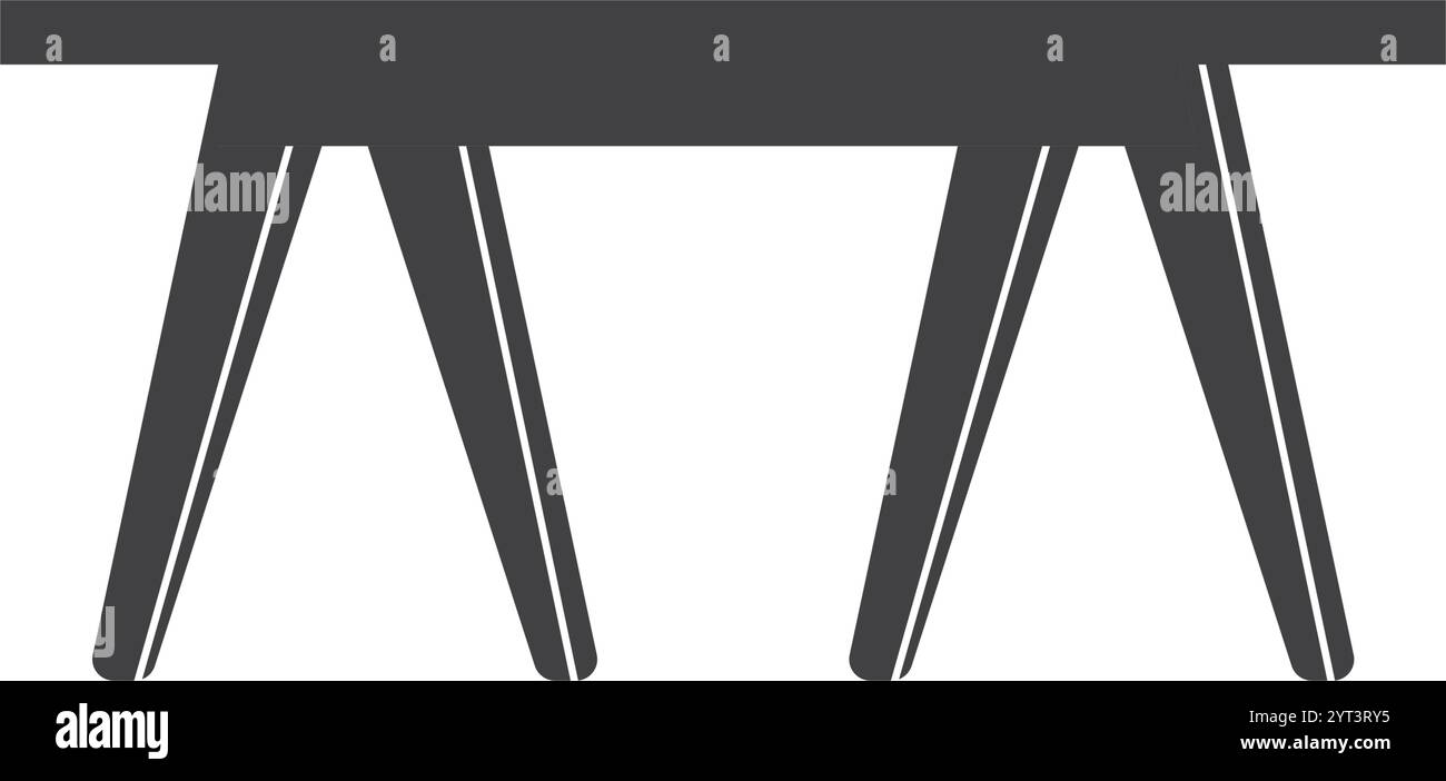 Table furniture icon in flat style. Wooden table vector illustration on ...