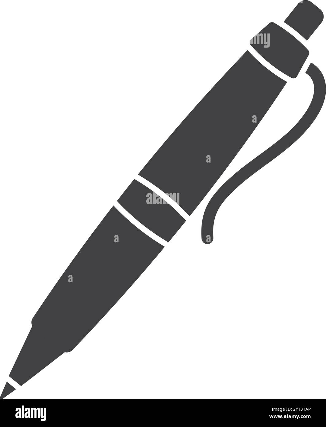 Ballpoint pen icon in flat style. Office tool vector illustration on ...