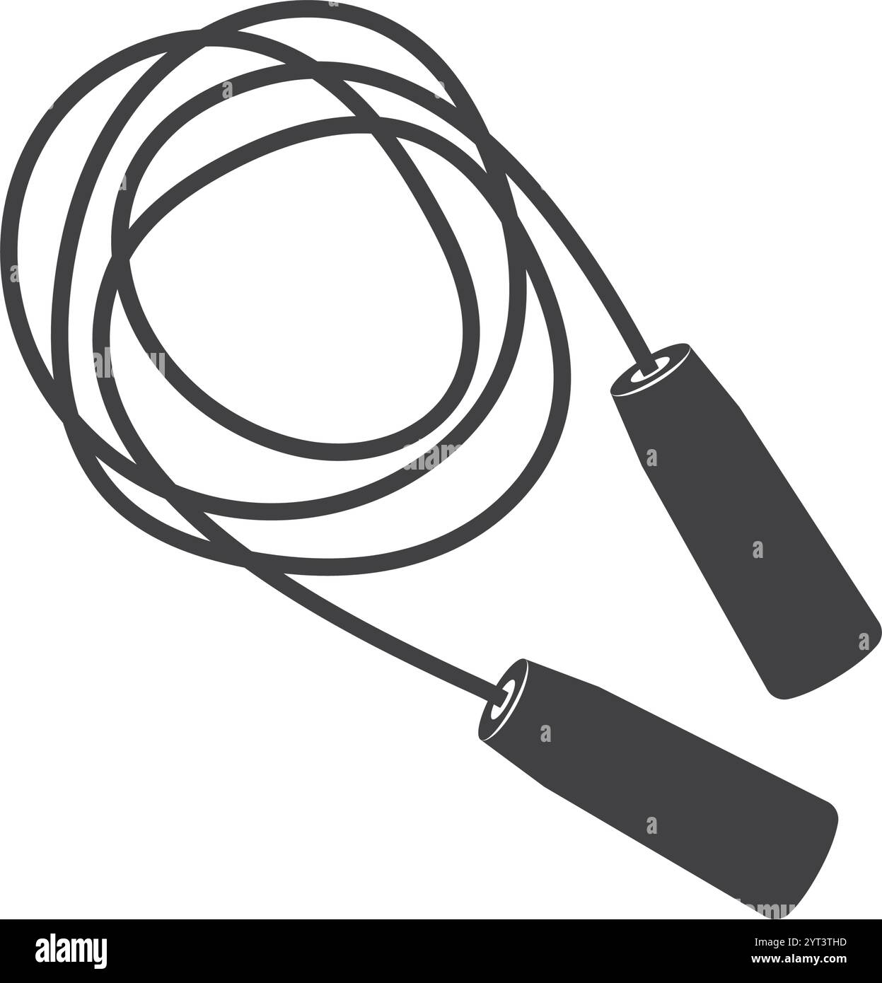 Jumping rope icon in flat style. Gymnastic equipment vector ...