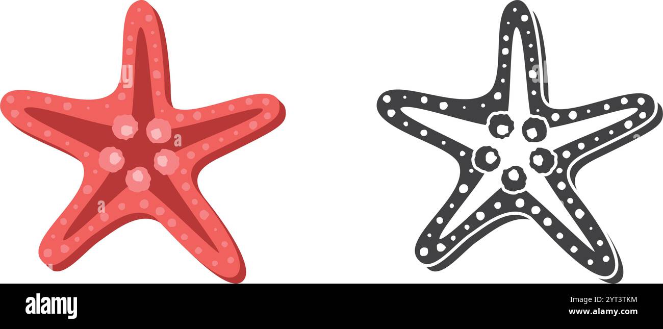 Starfish icon in flat style. Sea stars vector illustration on isolated ...