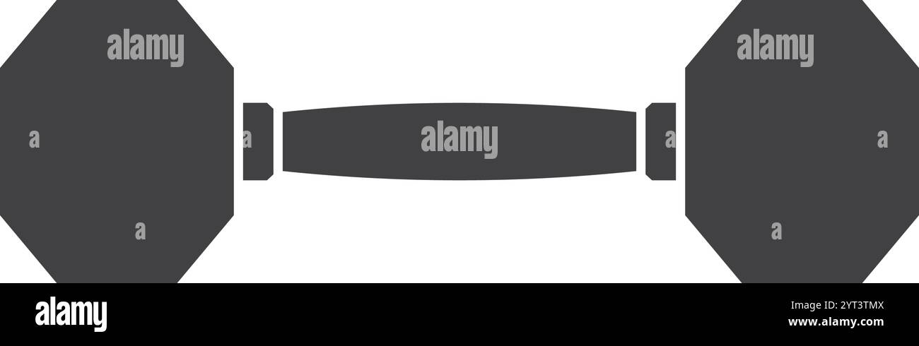 Dumbbell icon in flat style. Workout gym tool vector illustration on isolated background ...