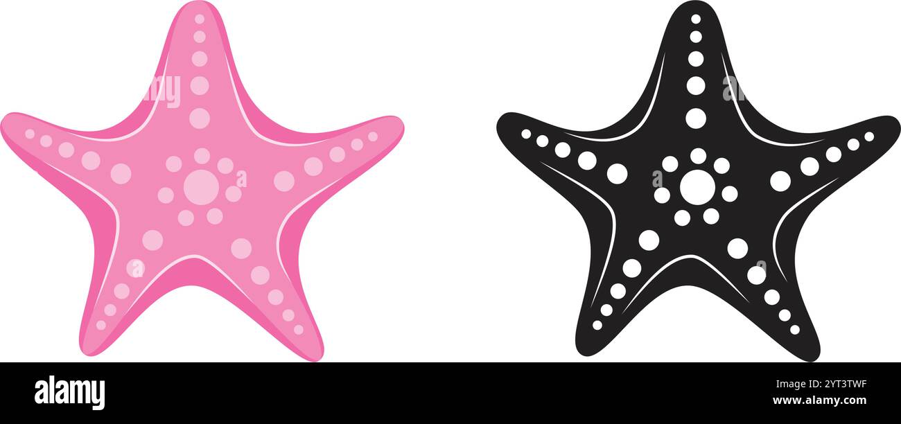 Starfish icon in flat style. Sea stars vector illustration on isolated ...