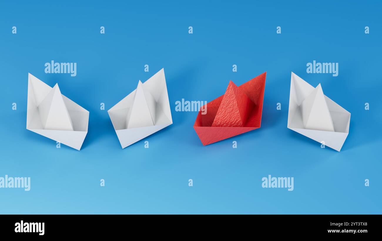 3d rendering origami boats hi-res stock photography and images - Alamy