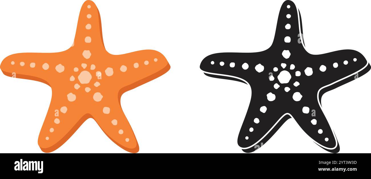 Starfish icon in flat style. Sea stars vector illustration on isolated ...
