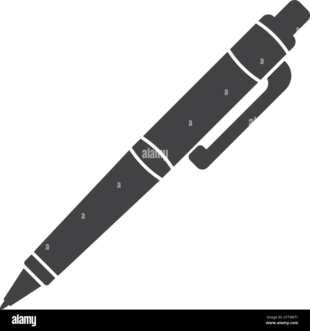 Ballpoint pen icon in flat style. Office tool vector illustration on ...
