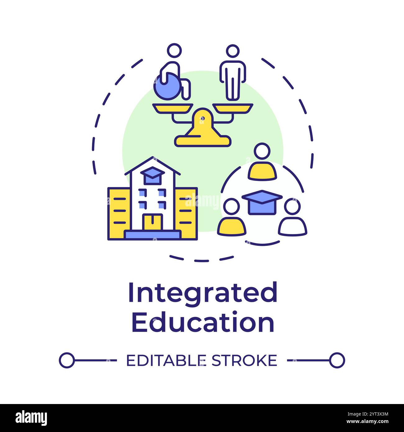Integrated education multi color concept icon Stock Vector Image & Art ...