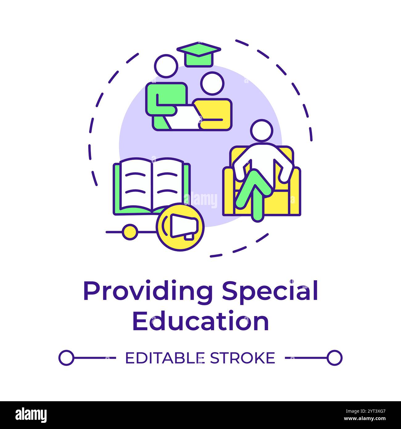 Providing special education multi color concept icon Stock Vector Image ...