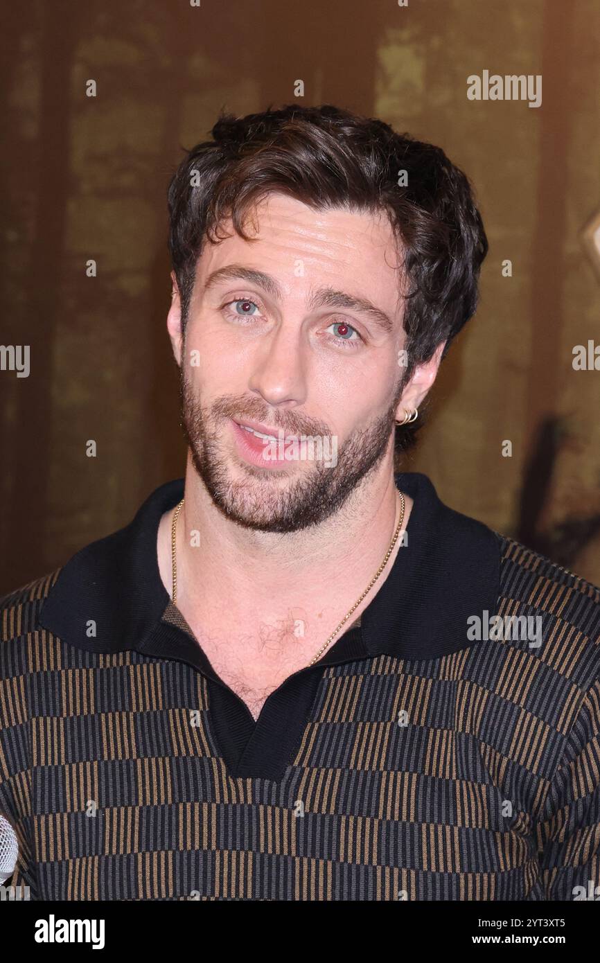 Actor Aaron Taylor-Johnson attends the red carpet for Kraven the Hunter ...
