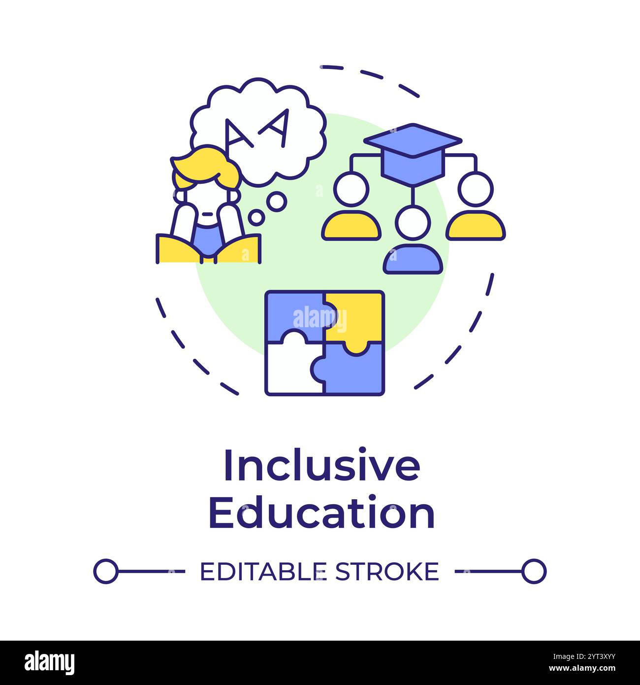 Inclusive education multi color concept icon Stock Vector Image & Art - Alamy