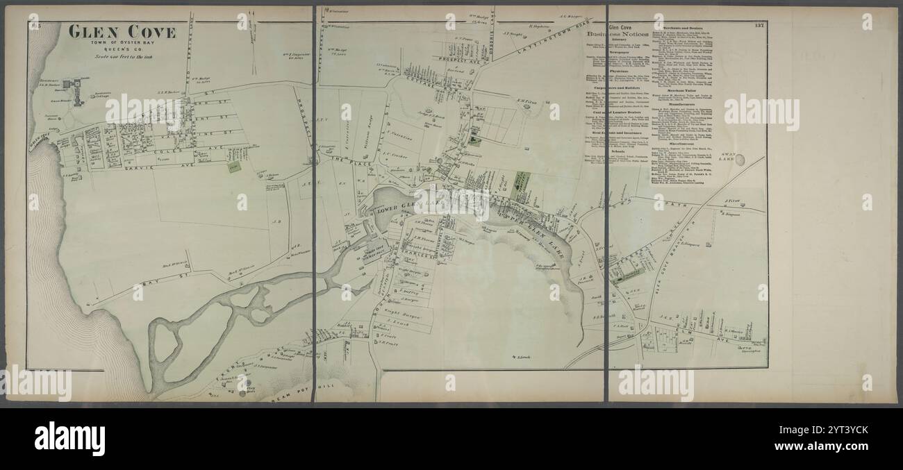 Glen Cove, Town of Oyster Bay, Queens Co. 1873 by Beers, F. W ...