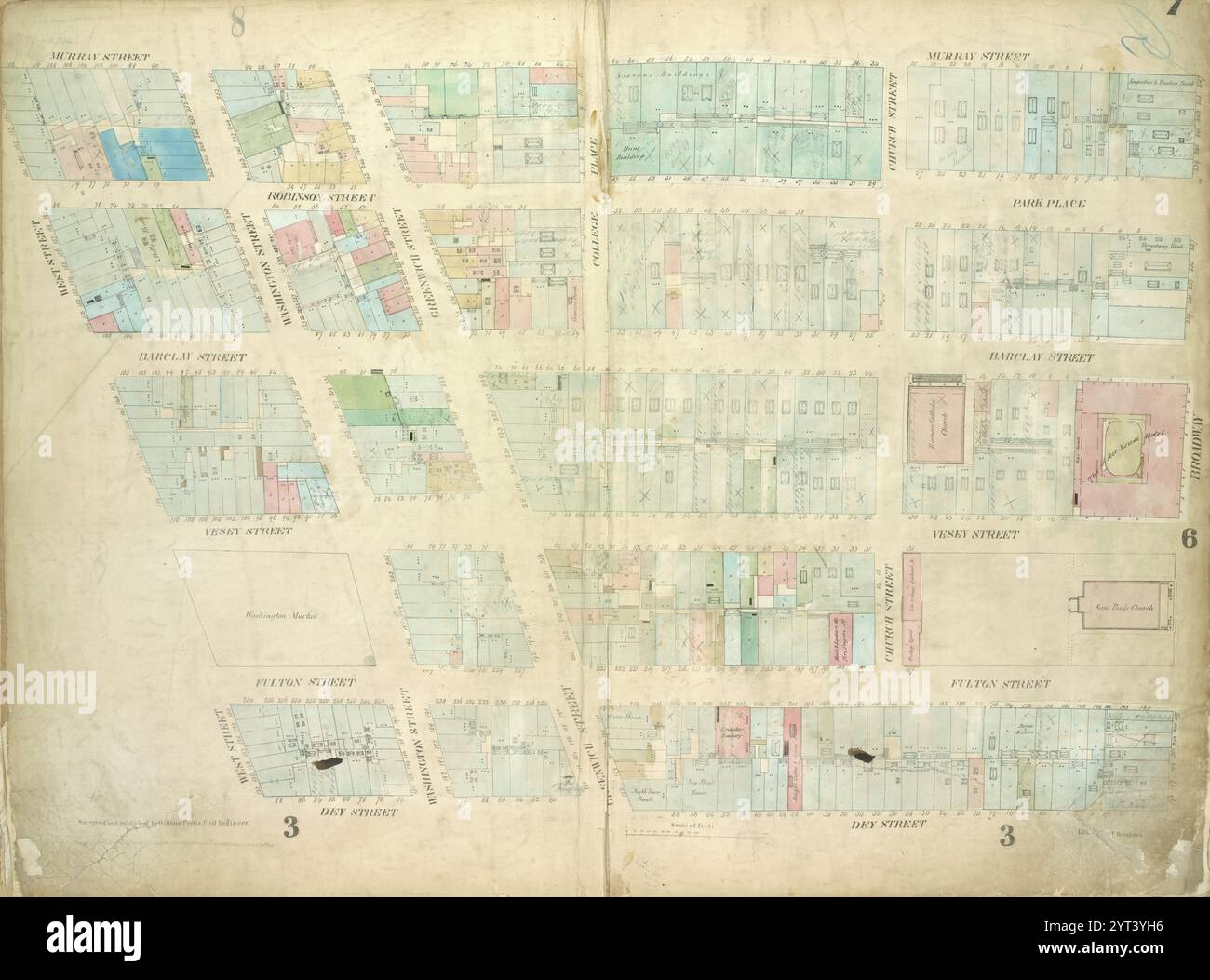 Plate 7: Map bounded by Murray Street, Broadway, Dey Street, West ...