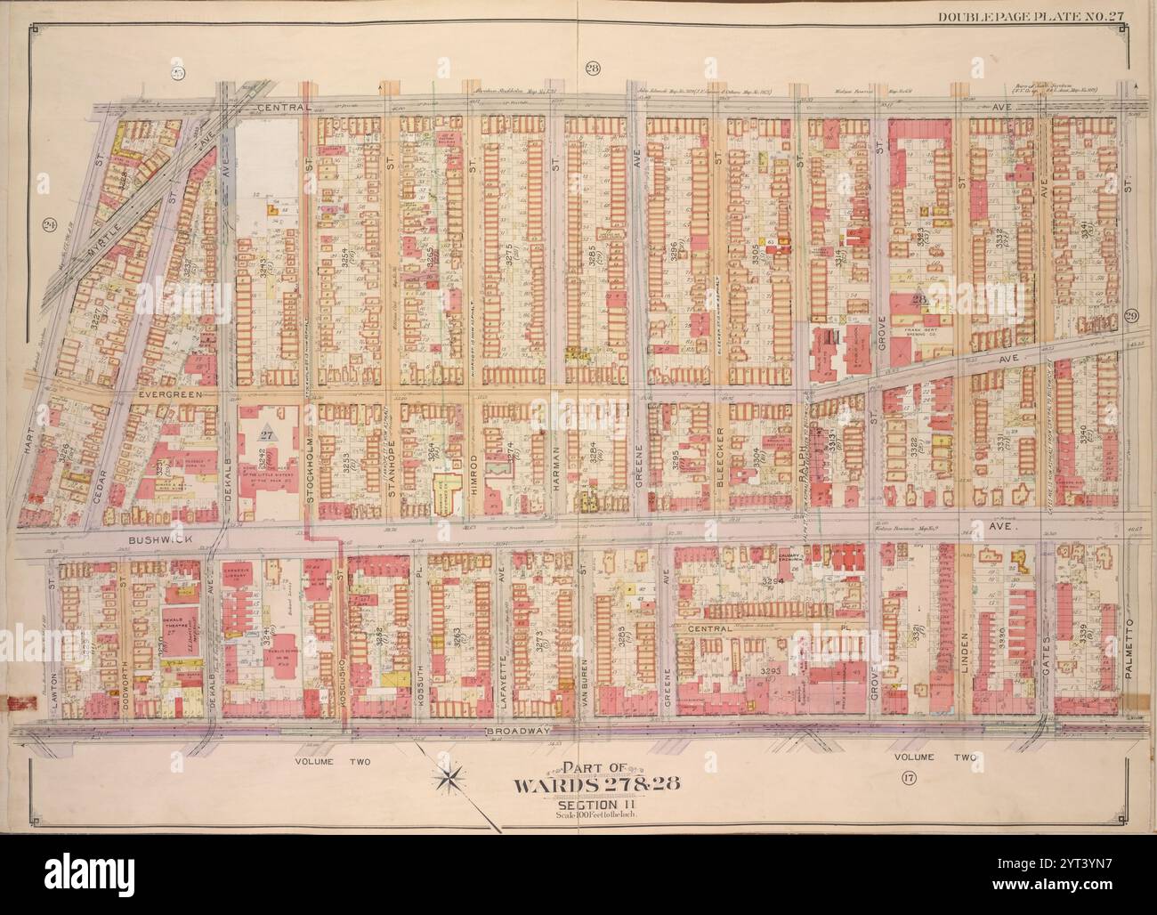 Brooklyn, Vol. 3, Double Page Plate No. 27; Part of Wards 27 & 28 ...