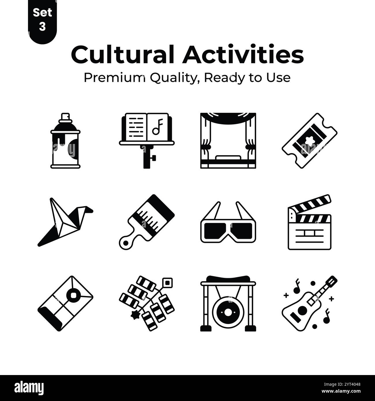 Grab this creatively designed cultural activities icons set, ready to ...