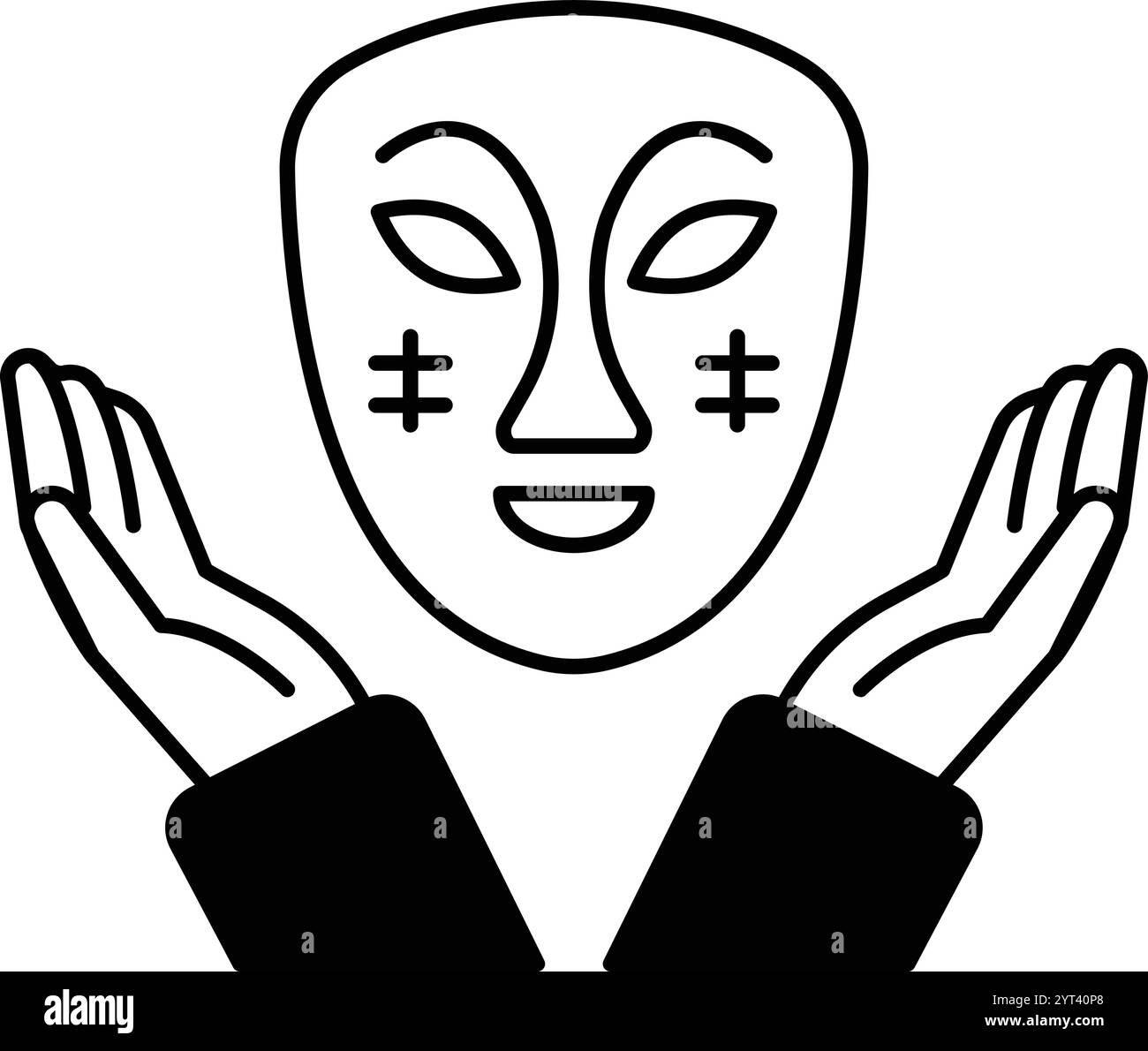 Hands holding face mask Stock Vector Images - Alamy