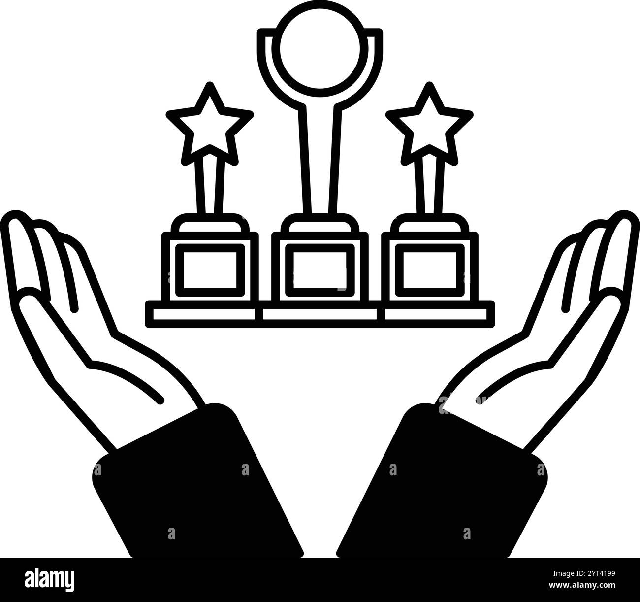 Holding trophies Stock Vector Images - Alamy
