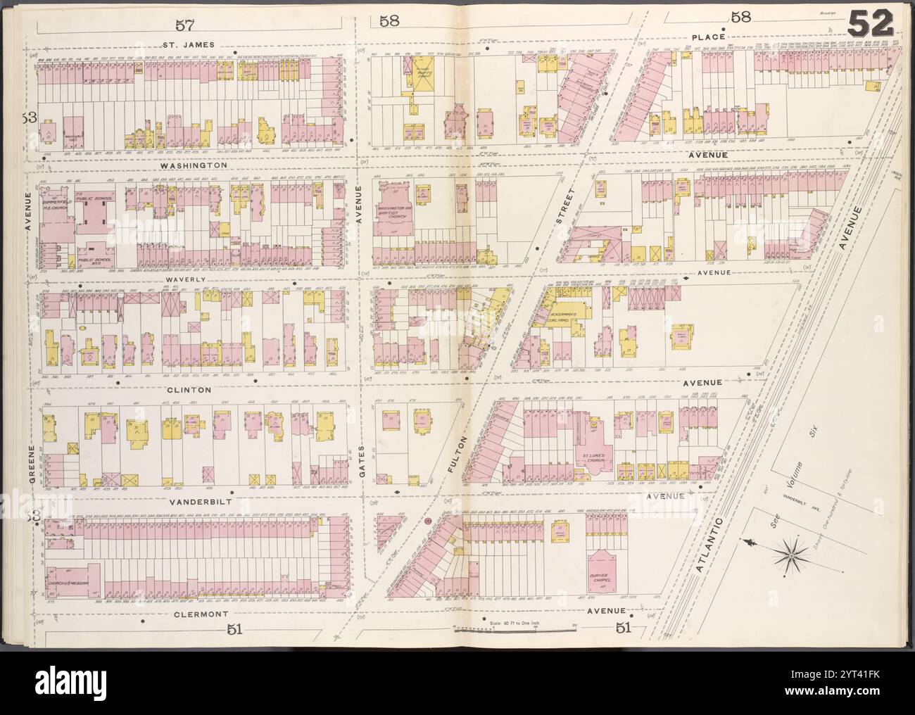 Brooklyn V. 2, Double Page Plate No. 52 [Map bounded by St. James Place ...