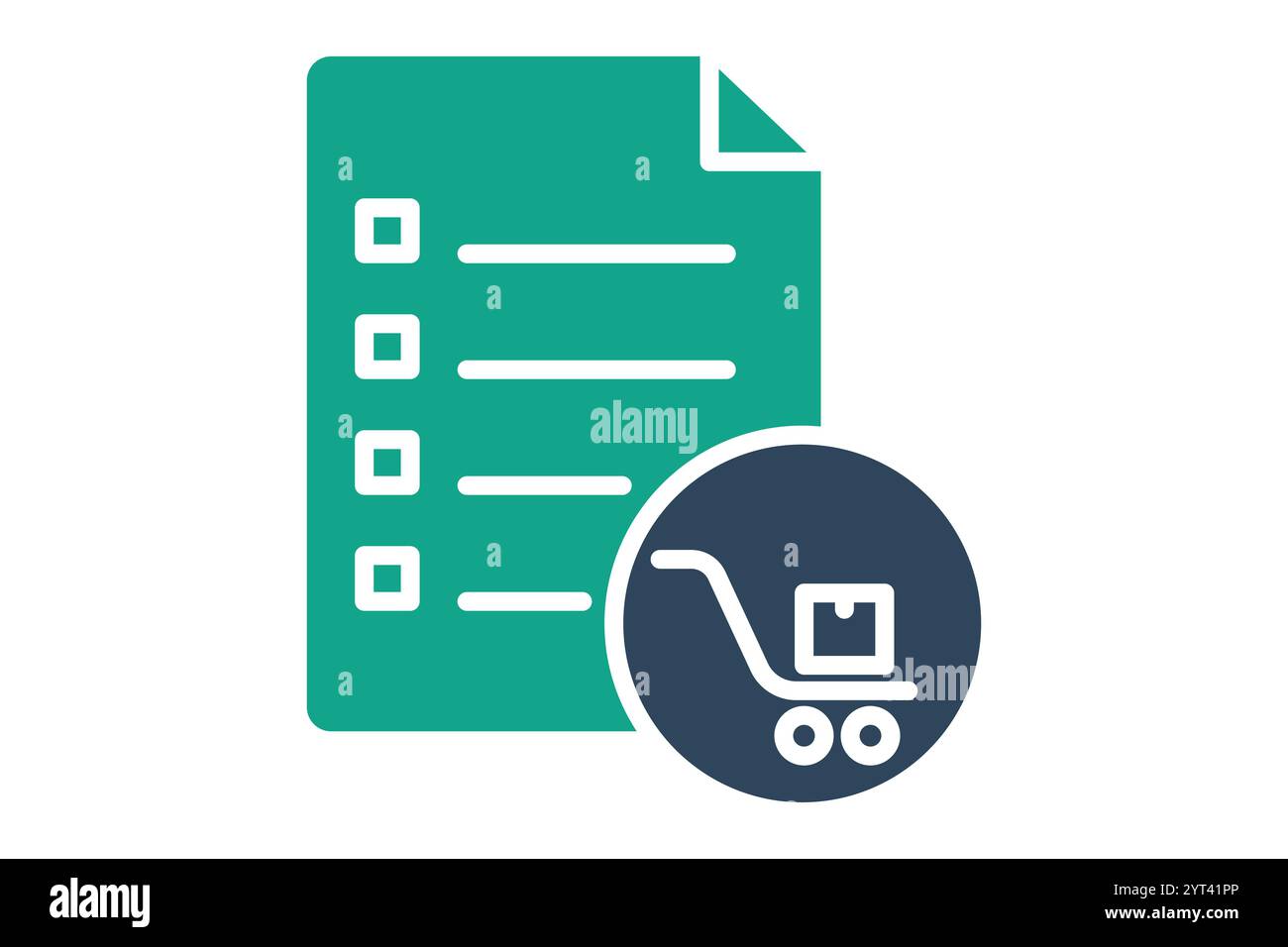 Purchase order icon. solid icon style. documents with shopping cart ...