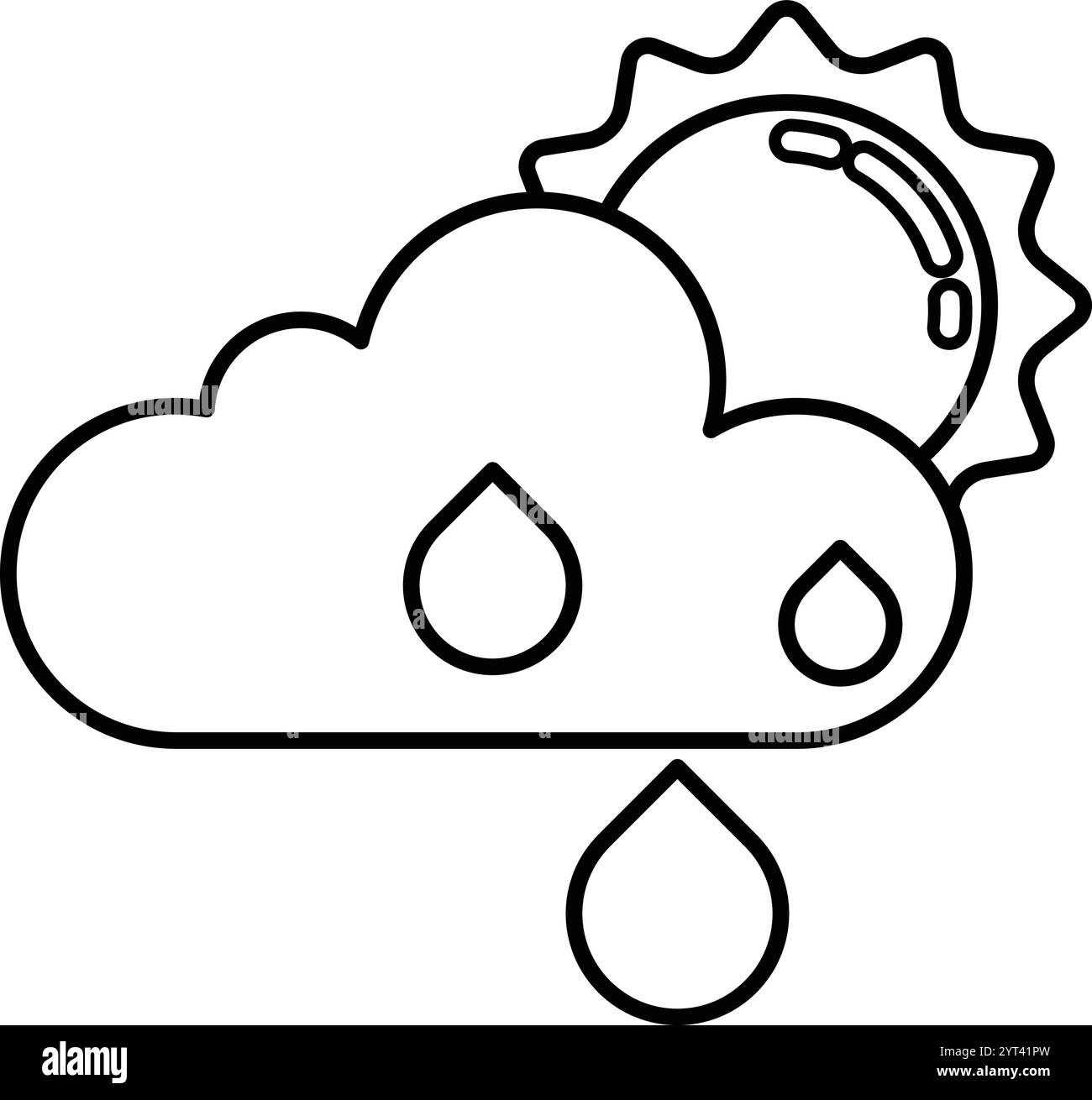 Sunny rainy cloudy cartoon Black and White Stock Photos & Images - Alamy